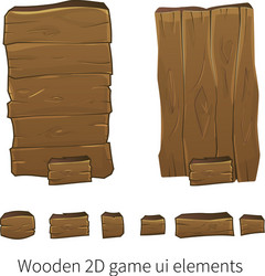 Winter game ui wooden buttons with snow Royalty Free Vector