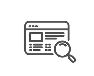 Website search icon find internet page results Vector Image