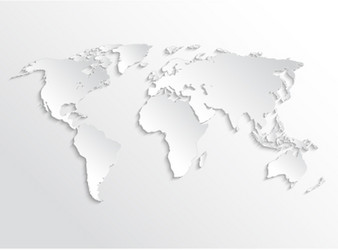 White world map blank with 3d shadow Royalty Free Vector