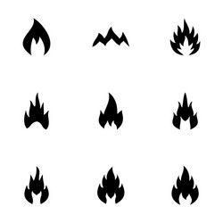 Black fire icon set Royalty Free Vector Image - VectorStock