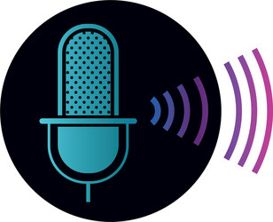 Microphone with sound wave isolated icon Vector Image