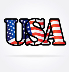Usa flag text Royalty Free Vector Image - VectorStock