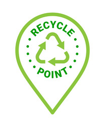 Recycling point sign poster concept Royalty Free Vector