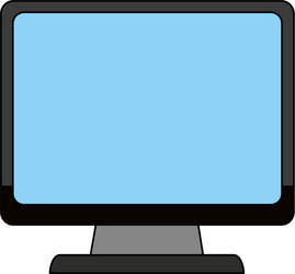 Blurred silhouette cartoon front view computer Vector Image