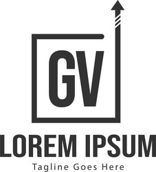 Initial gv logo template with modern frame Vector Image