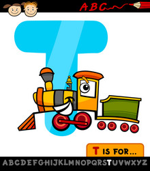 Alphabet train with animals cartoon animal Vector Image