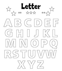 Cartoon alphabet with animals for coloring Vector Image