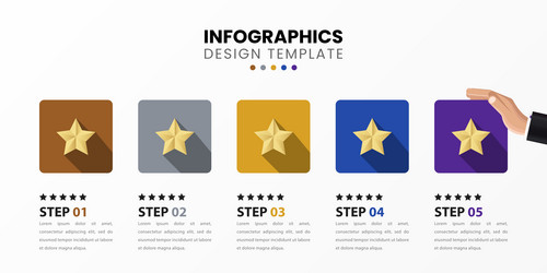 Infographic template rating system with stars Vector Image