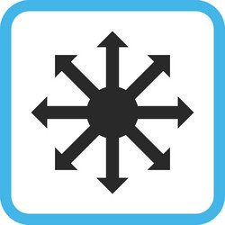 Radial arrows icon in a frame Royalty Free Vector Image