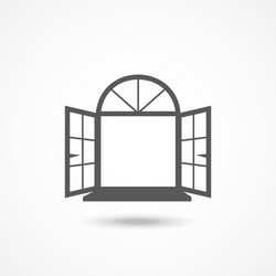 Glass icon window company or building service Vector Image