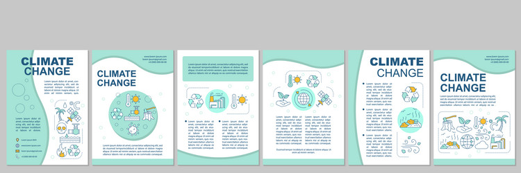 Climate Change Brochure Template Royalty Free Vector Image