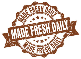 Made fresh daily stamp sign seal Royalty Free Vector Image