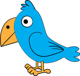 Drawing of a cute cartoon bird standing Royalty Free Vector