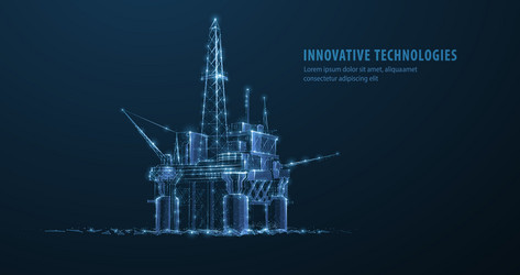 Oil rig abstract 3d floating rig platform Vector Image