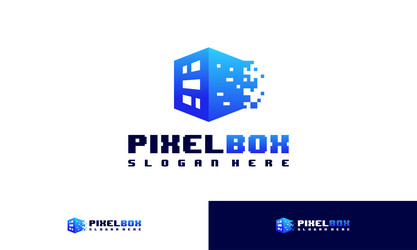 Pixel box logo designs concept box document logo Vector Image