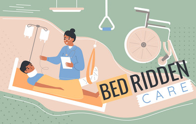 Bedridden care text composition Royalty Free Vector Image
