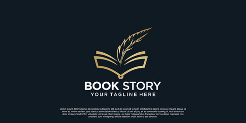 Fire book logo design idea with modern creative Vector Image