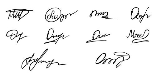 Fictitious handwritten signature isolated Vector Image
