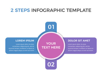Infographic template with 2 steps Royalty Free Vector Image