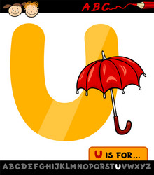 Cute kids cartoon alphabet letter u Royalty Free Vector