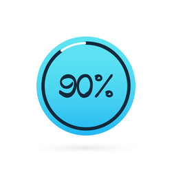 90 percent chart percentage infographic element Vector Image