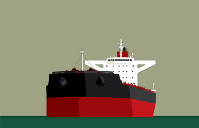 A big tanker ship in open sea Royalty Free Vector Image