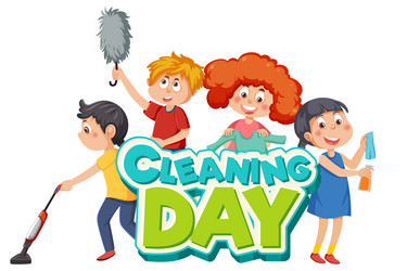 House cleaning text banner Royalty Free Vector Image