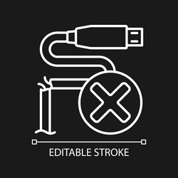 Do not use when damaged cable linear manual label Vector Image