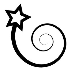 Starfall flat icon set isolated on white Vector Image