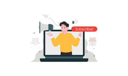 Subscriber concept Royalty Free Vector Image - VectorStock