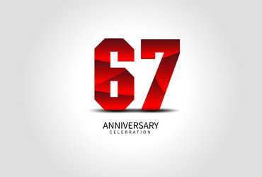 67 year anniversary celebration logo Royalty Free Vector