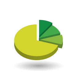 Green pie chart design element Royalty Free Vector Image