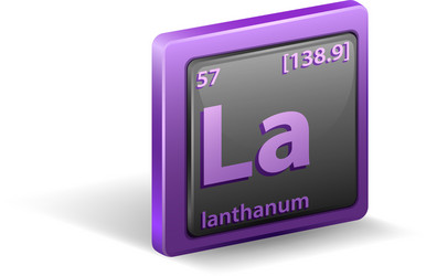 Lanthanum chemical element symbol Royalty Free Vector Image