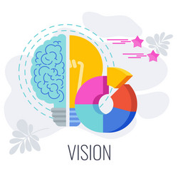Vision infographics pictogram half brain Vector Image