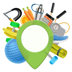 Beach concept with pick point Royalty Free Vector Image