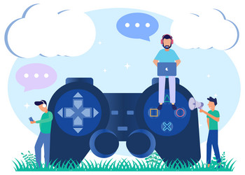 Graphic cartoon character of game online Vector Image