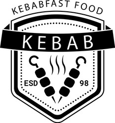 Kebab badge Royalty Free Vector Image - VectorStock