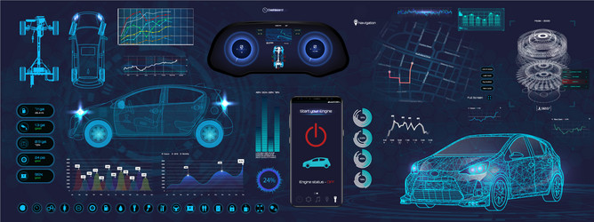Futuristic user interface car service hud Vector Image