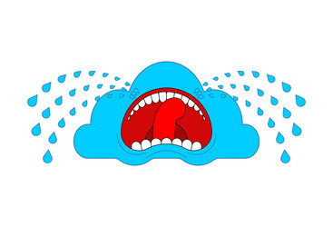 Crying cloud isolated cloud is like rain Vector Image