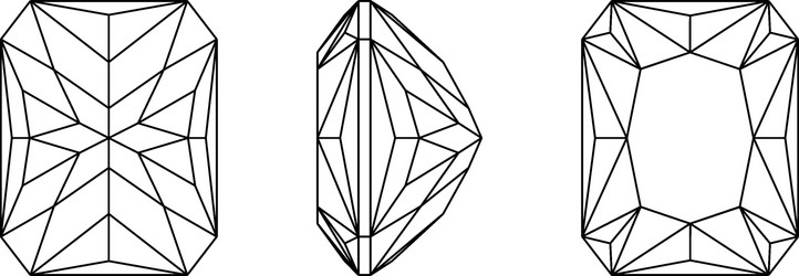 Diamond gemstone wire frames Royalty Free Vector Image