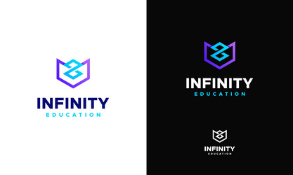 Infinity education logo designs concept loop Vector Image