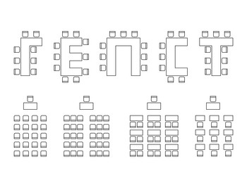 Set of plan for arranging seats in interior Vector Image