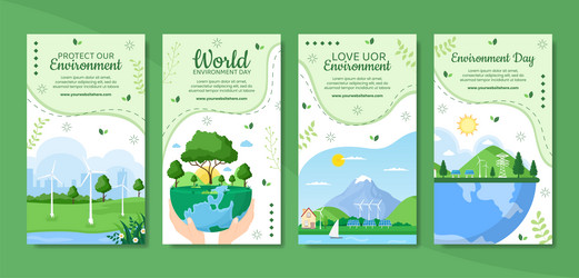 World environment day social media landing page Vector Image