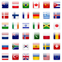 Asian countries flags icons set Royalty Free Vector Image