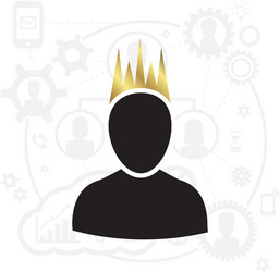Admin with gold crown icon Royalty Free Vector Image