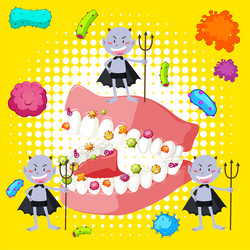 Bacteria in human teeth Royalty Free Vector Image