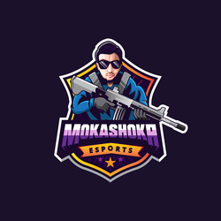 Logo design for games Royalty Free Vector Image