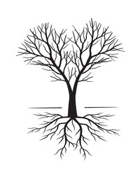 Trees fall black and white Royalty Free Vector Image