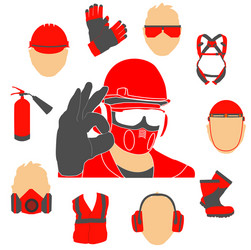 Occupational safety and health icons signs set Vector Image