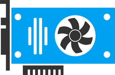 Video gpu card flat icon Royalty Free Vector Image